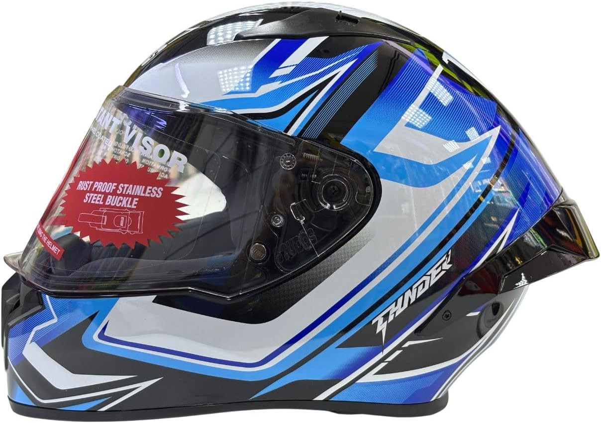Studds Thunder Full Face Motorcycle Helmet, Racing Design RTA Approved ...